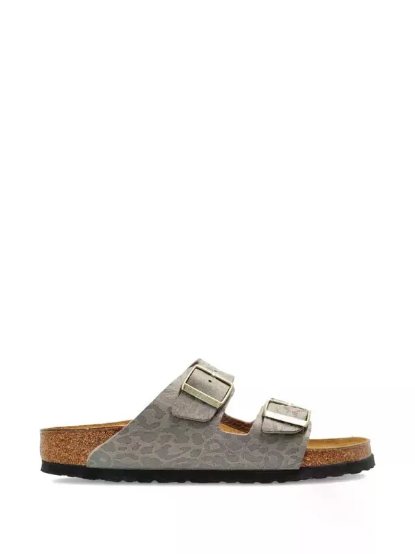 BIRKENSTOCK Arizona Leopard-print Sandals - Grey
