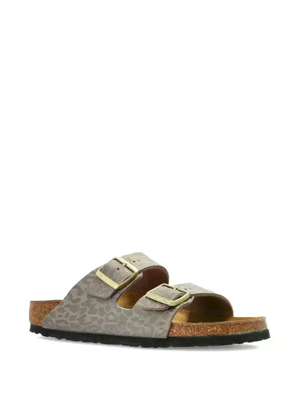 BIRKENSTOCK Arizona Leopard-print Sandals - Grey