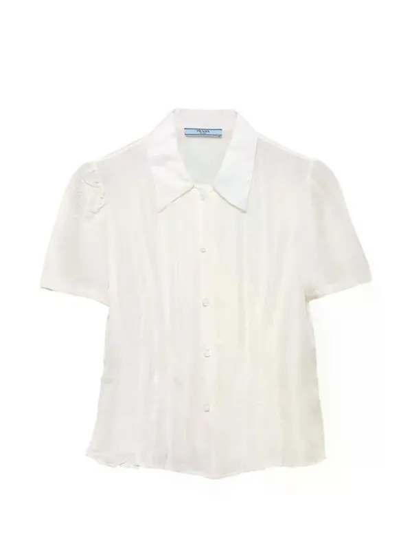 Prada Garment-dyed Washed Silk Shirt - Neutrals
