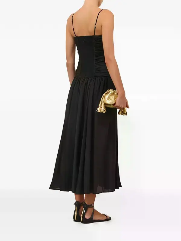 Zimmermann Aster Tie-detail Midi Dress - Black