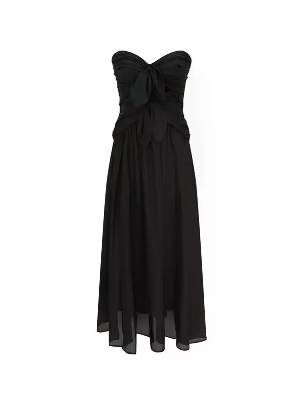 Zimmermann Aster Tie-detail Midi Dress - Black
