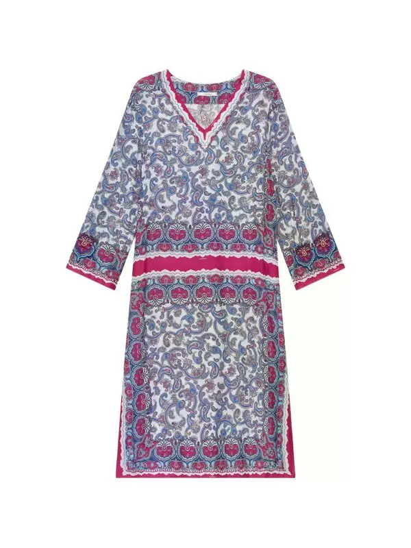 Malìparmi Paisley-print V-neck Dress - Blue