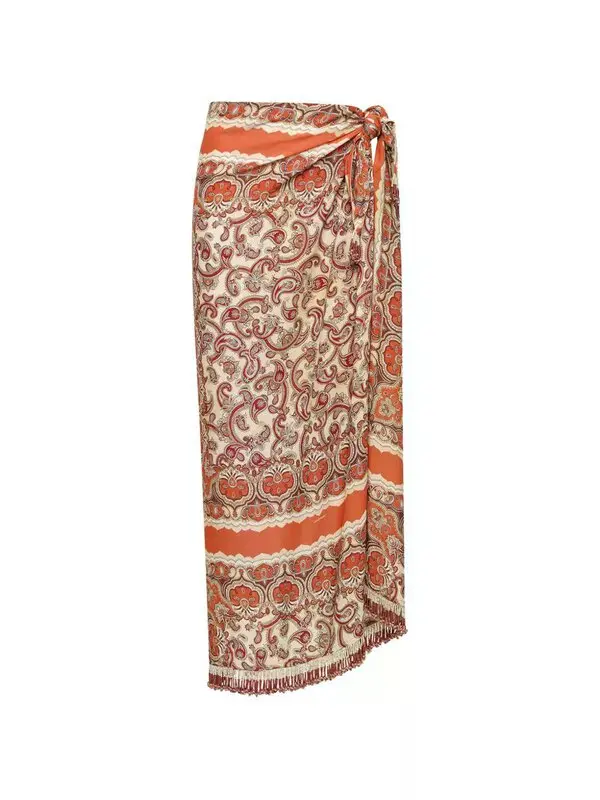 Malìparmi Paisley-print Wrap Skirt - Neutrals