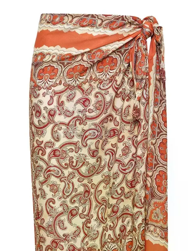 Malìparmi Paisley-print Wrap Skirt