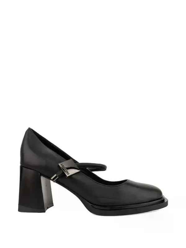 LINDA BAUMANN Logo Plaque Block-heel Pumps