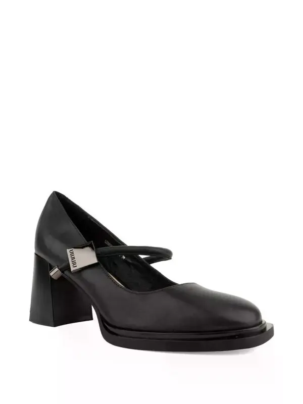 LINDA BAUMANN Logo Plaque Block-heel Pumps
