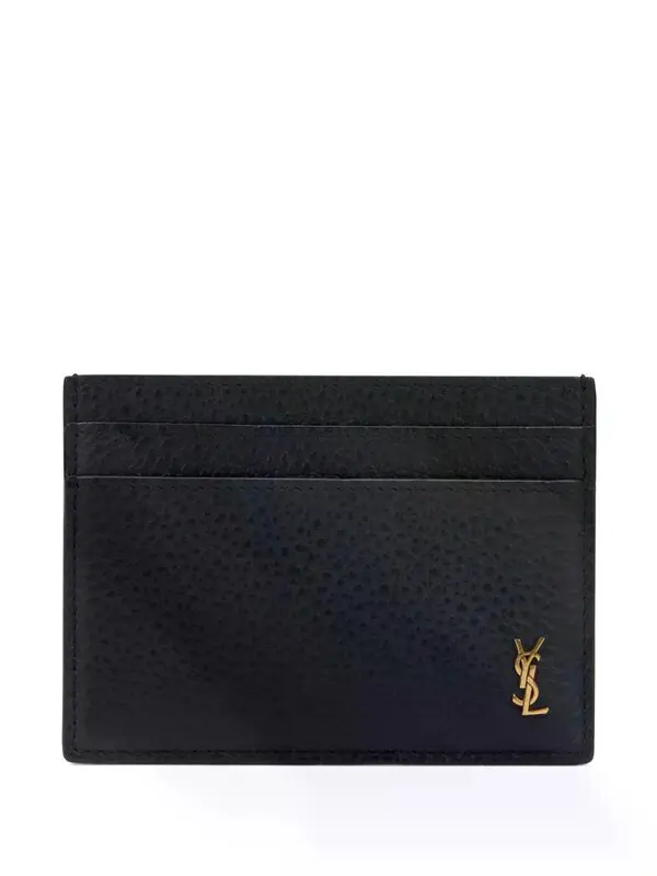 Saint Laurent Cassandre Leather Cardholder - Black