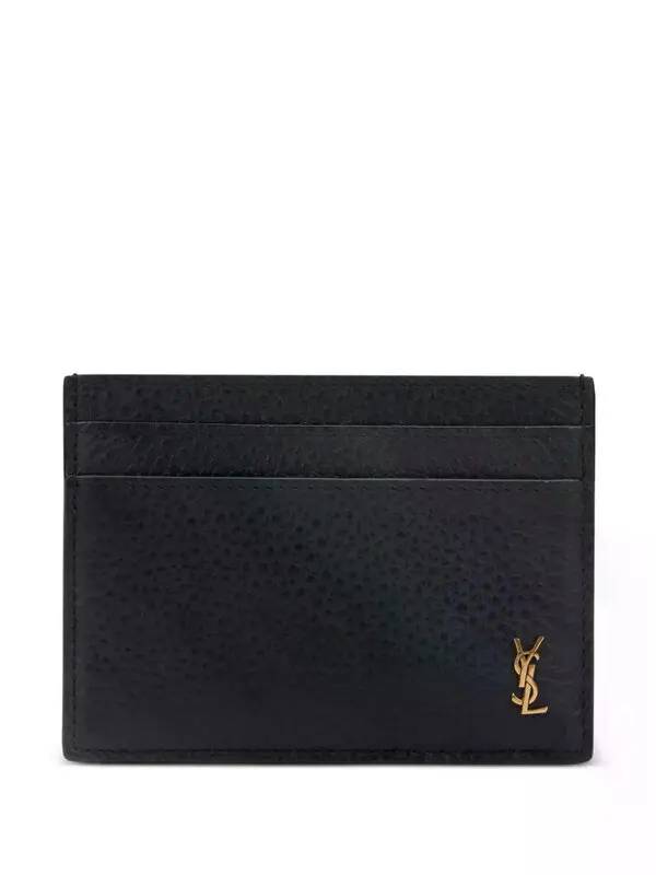 Saint Laurent Cassandre Leather Cardholder - Black