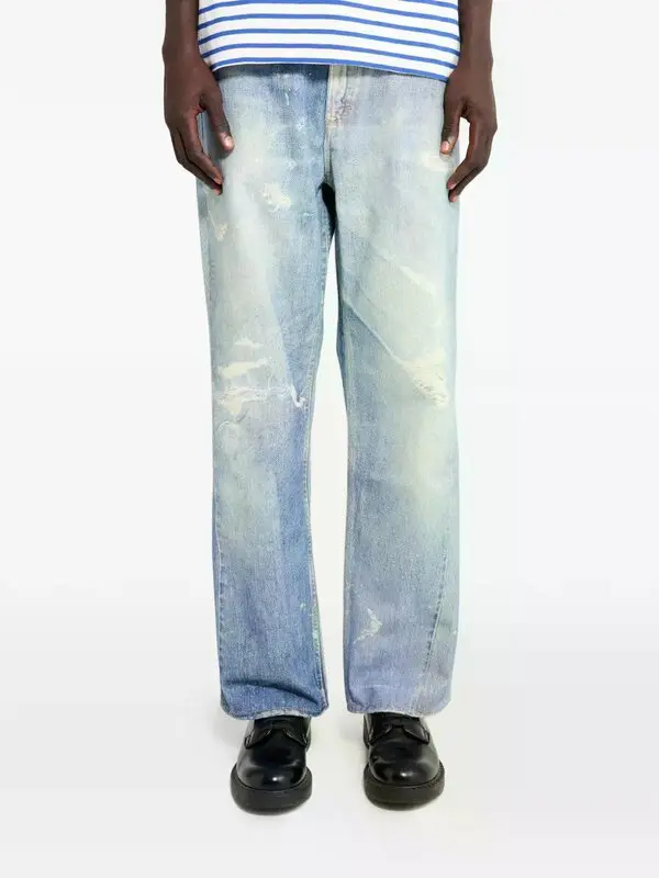 Our Legacy Third Cut Digital-print Straight-leg Jeans - Blue