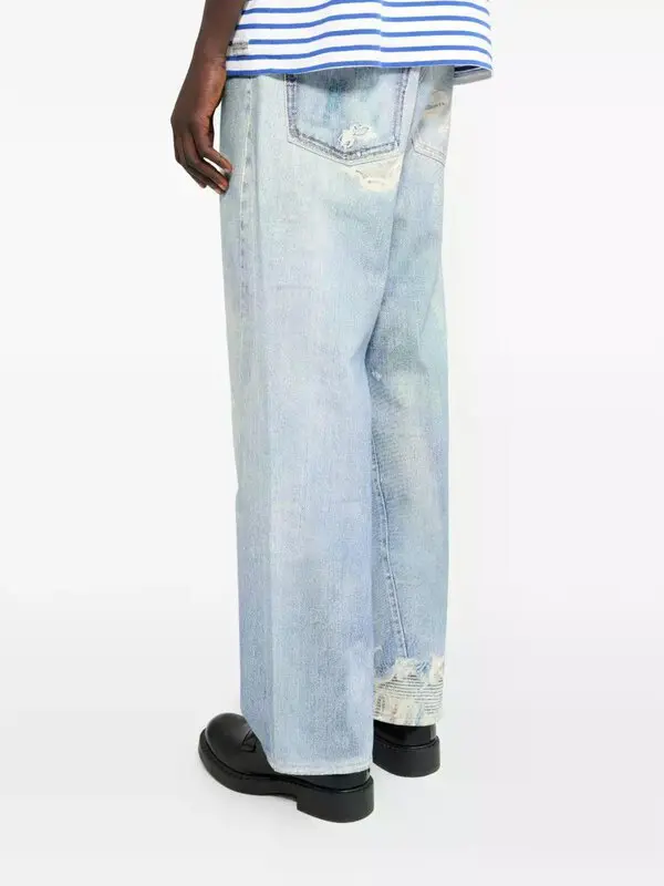 Our Legacy Third Cut Digital-print Straight-leg Jeans - Blue