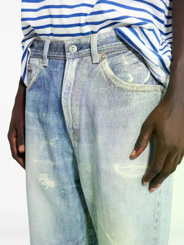 Our Legacy Third Cut Digital-print Straight-leg Jeans - Blue