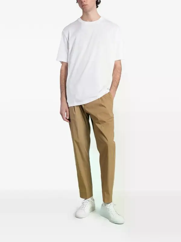 LOW BRAND Pleated Elasticated-waistband Trousers - Neutrals