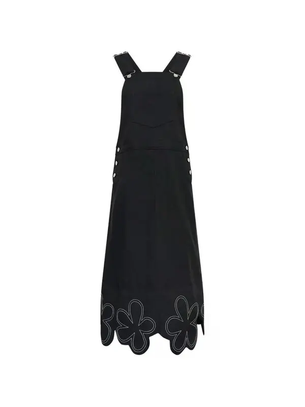 Comme Des Garçons Flower-patchwork Pinafore Dress - Black