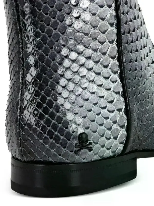 Philipp Plein Python Print Mid-heel Ankle Boots - Silver
