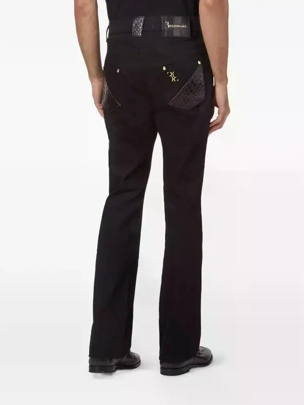 BILLIONAIRE Crocodile-effect Trim Jeans