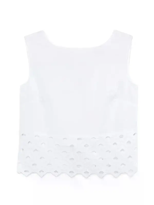 Max Mara Broderie-anglaise Detail Top - White