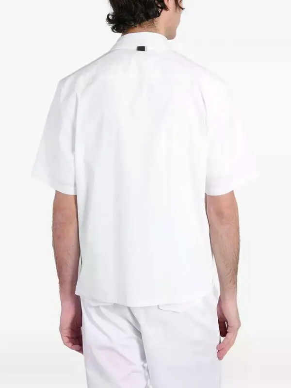 LOW BRAND S162 Zip-up Short-sleeve Shirt - White