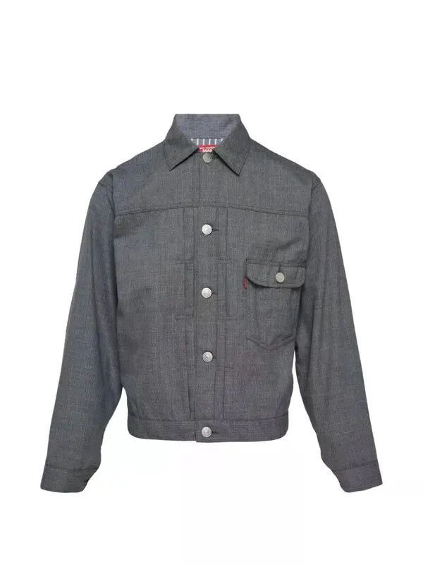 Junya Watanabe Pleated-back Button-up Denim Jacket