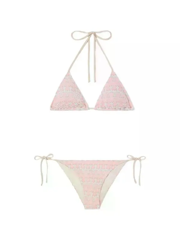 MC2 SAINT BARTH Embroidered Levyne Bikini - Pink
