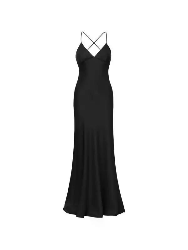 IL VOLO Isla Cross-strap Maxi Dress - Black