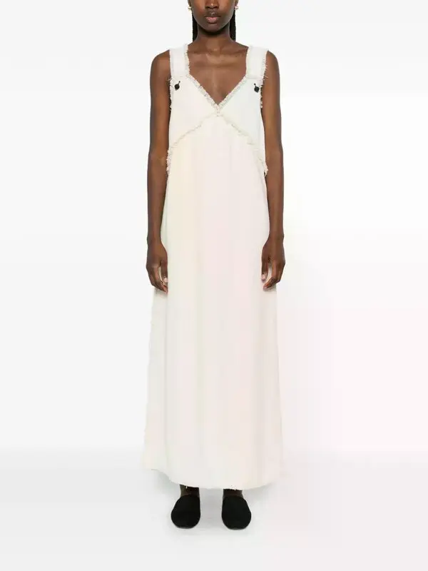 TOTEME V-neck Raw Slip Maxi Dress