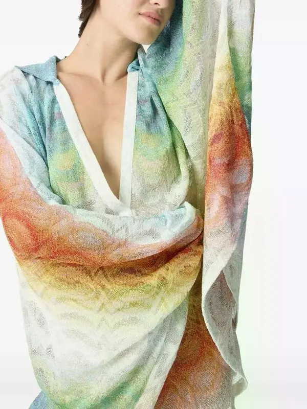 Missoni Long Sleeve V-neck Kaftan - Blue