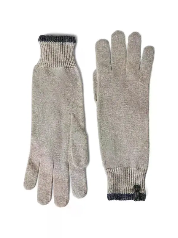 Brunello Cucinelli Contrast-trim Gloves - Neutrals
