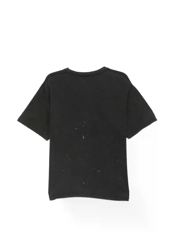 ORSLOW Skull-print Paint-splatter T-shirt