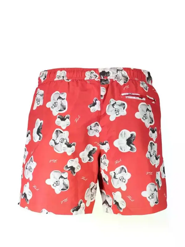 Karl Lagerfeld Floral-print Swim Shorts - Red