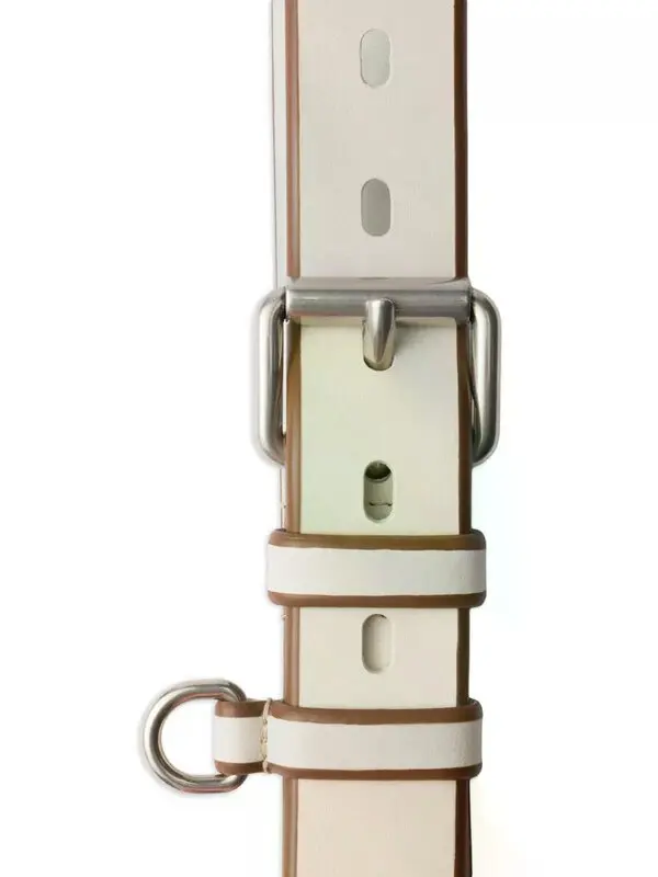 Prada Leather Belt With Metal Buckle - Neutrals