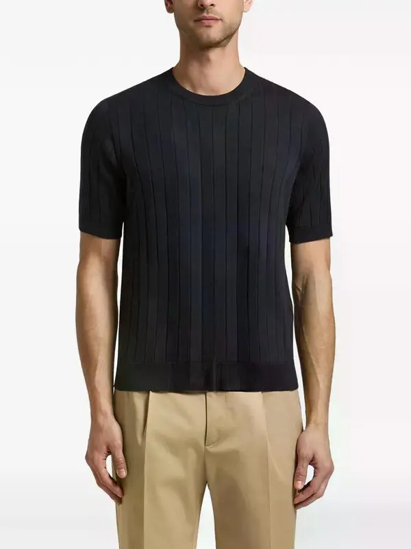Peserico Ribbed-knit Short-sleeve Top