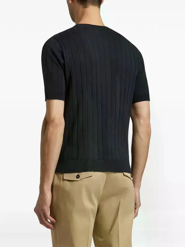 Peserico Ribbed-knit Short-sleeve Top