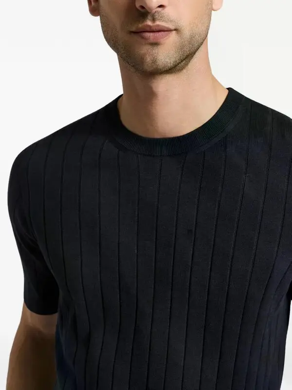 Peserico Ribbed-knit Short-sleeve Top