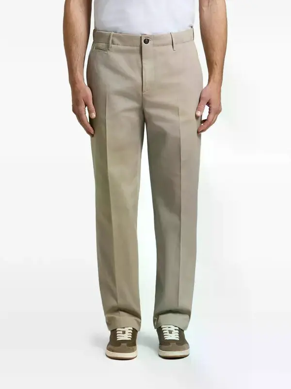Peserico Pressed-crease Straight-leg Trousers - Neutrals