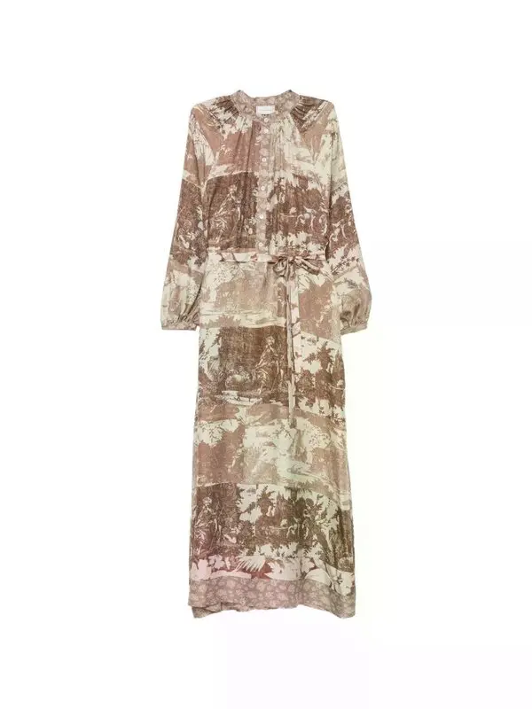 PIERRE-LOUIS MASCIA Aloe Midi Dress - Brown