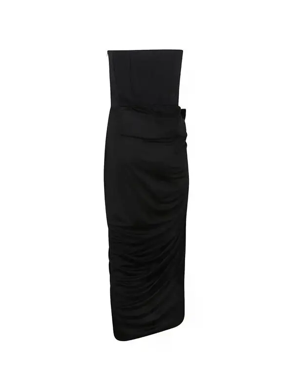 David Koma Crystal-embellished Ruched Midi Dress