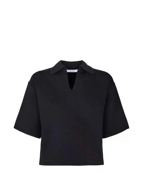 Max Mara Split-neck Short-sleeve Top