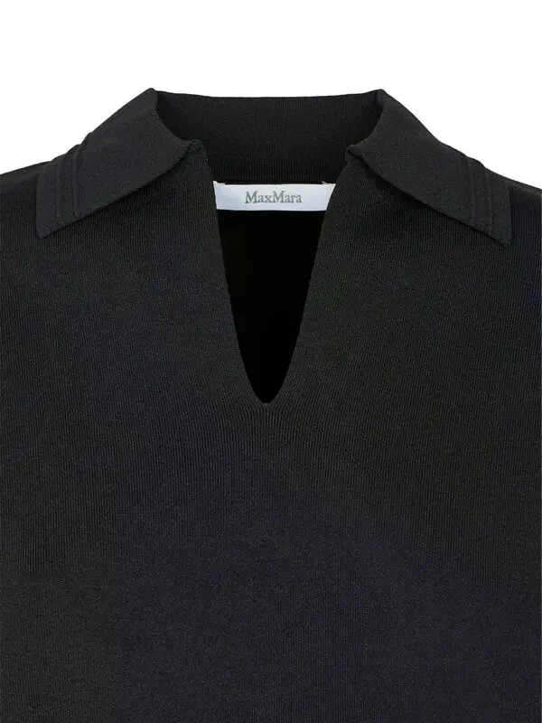Max Mara Split-neck Short-sleeve Top