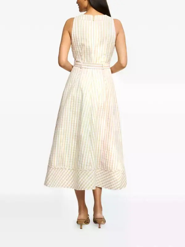 Cinq À Sept Zelda Gingham-print Dress - Neutrals