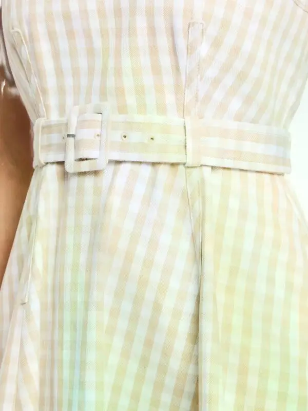 Cinq À Sept Zelda Gingham-print Dress - Neutrals
