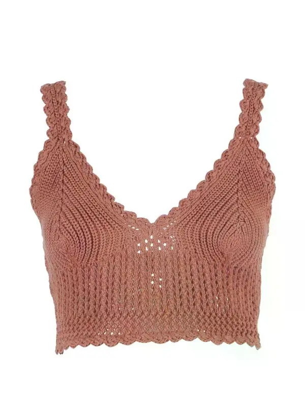 Ermanno Scervino Crochet-knit Scalloped-edge Top