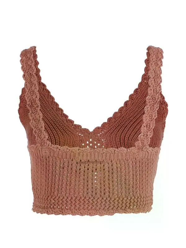 Ermanno Scervino Crochet-knit Scalloped-edge Top