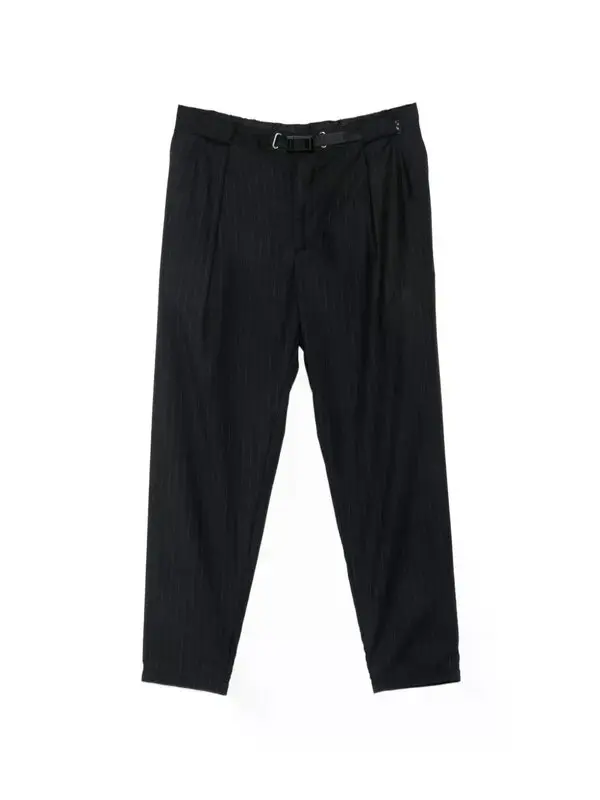 WHITE SAND Pinstripe Pleated Trousers