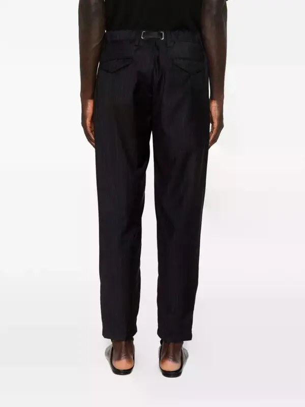WHITE SAND Pinstripe Pleated Trousers