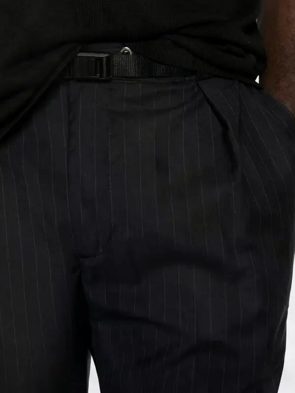 WHITE SAND Pinstripe Pleated Trousers