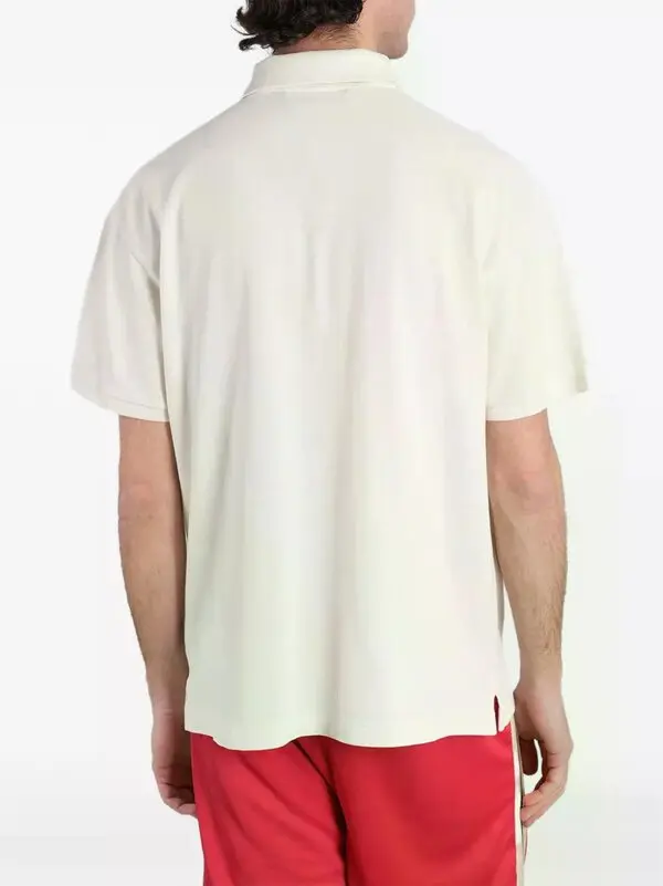 Palm Angels Logo-patch Polo Shirt - Neutrals