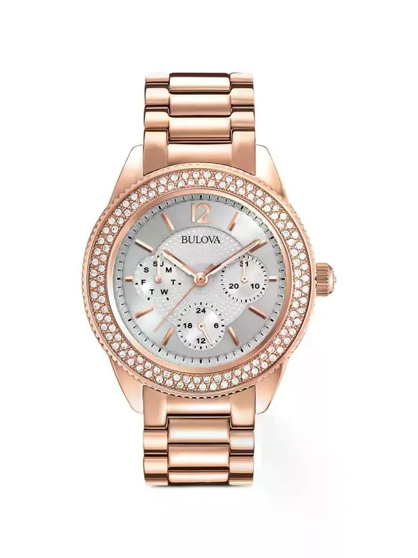 Bulova Swarovski Crystal 38mm Watch - Grey