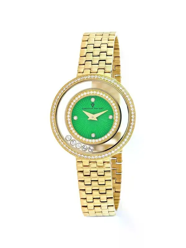 CHRISTIAN VAN SANT Gracieuse Crystal 34mm Watch - Green