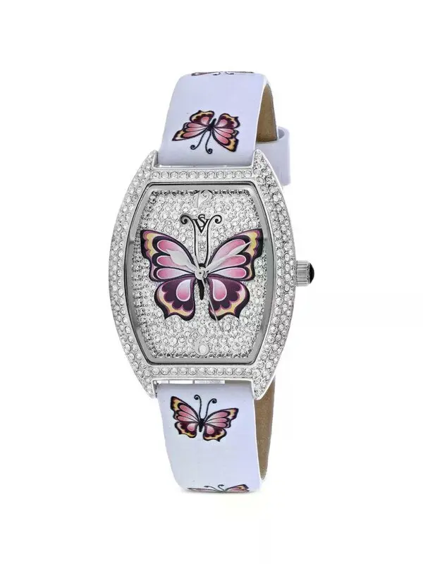 CHRISTIAN VAN SANT Papillon Crystal-embellished 36mm Watch - Silver