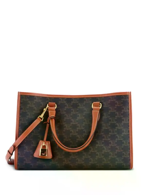 Celine Horizontal Cabas Triomphe Coated Canvas Mini Tote Bag - Brown